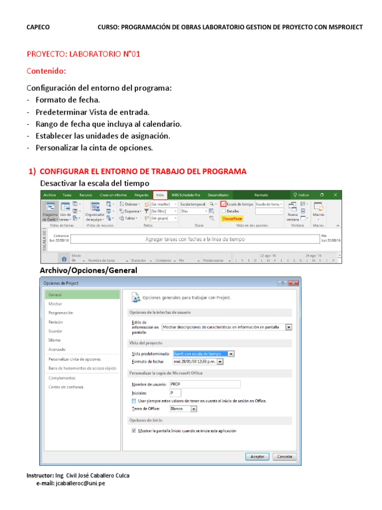 Guia de Laboratorio Ms-Proyect | PDF | Calendario | Ingeniería de software