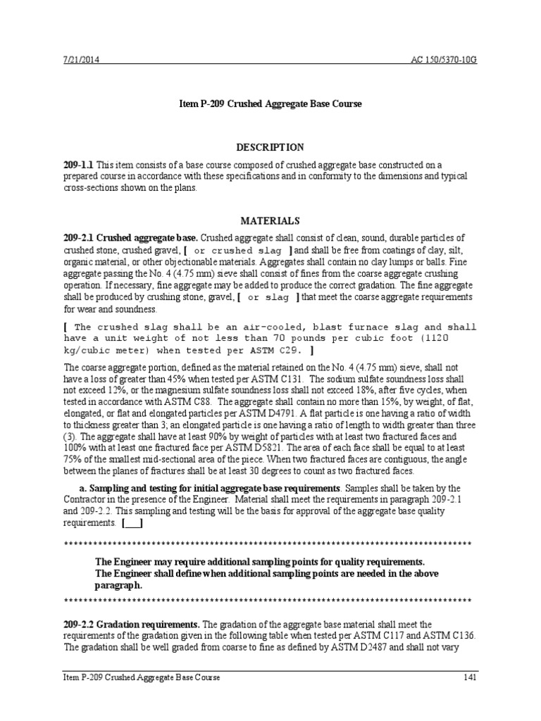 Faa P-209 Ac 150-5370-10G 2 | PDF | Construction Aggregate | Nature