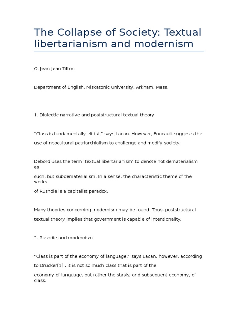 The Collapse of Society | PDF | Deconstruction | Rationalism