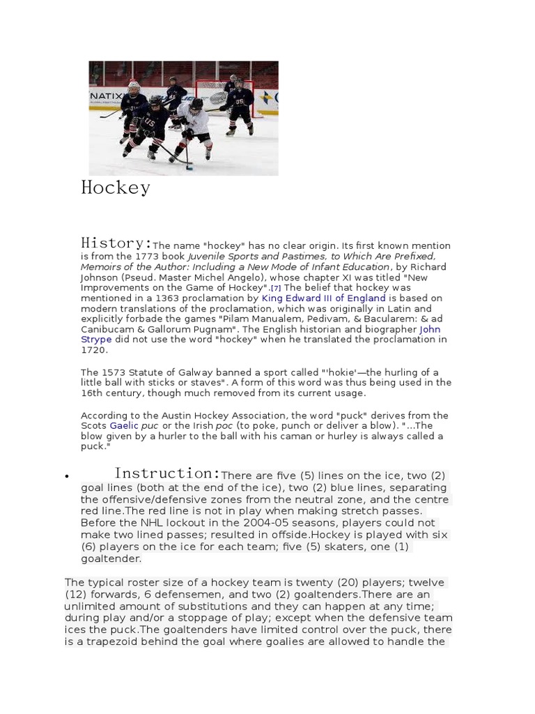 Hockey | PDF