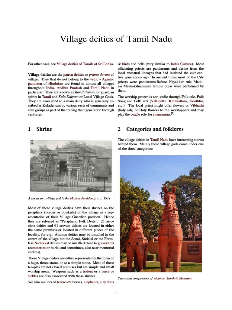 Village Deities of Tamil Nadu | PDF | Hindu Mythology | Hindu Deities