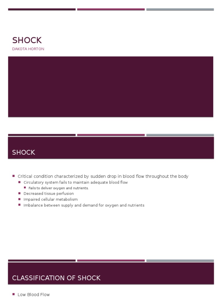 Shock Presentation | PDF | Shock (Circulatory) | Sepsis