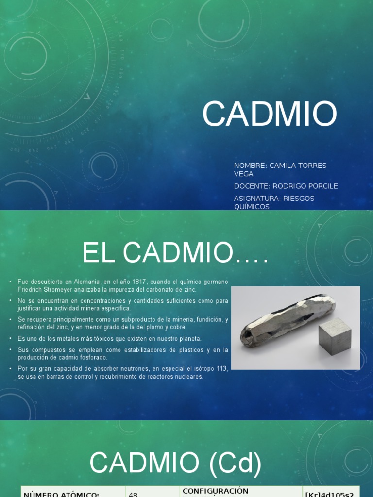 CADMIO | PDF | Cadmio | Contaminación