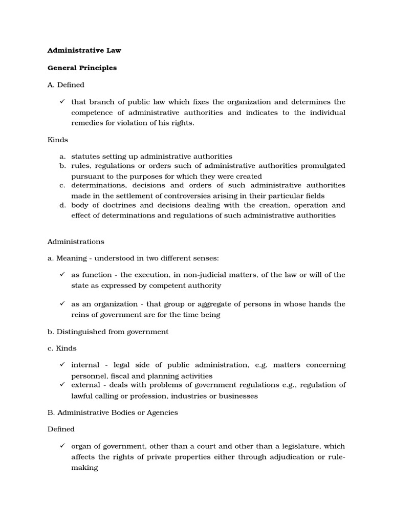 Administrative Law General Principles | PDF | Administrative Law ...