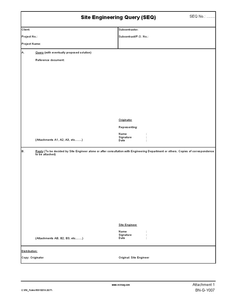 Site Engineering Query (SEQ) | PDF
