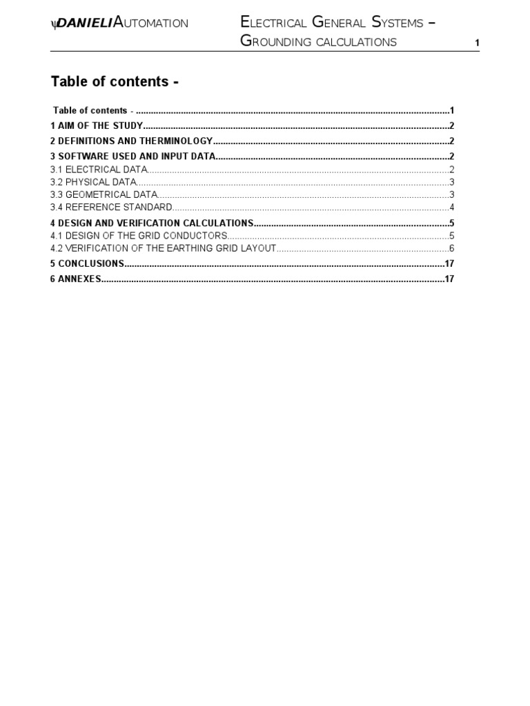 Grounding Calculation for UNICOIL Plant | PDF | Electric Current ...