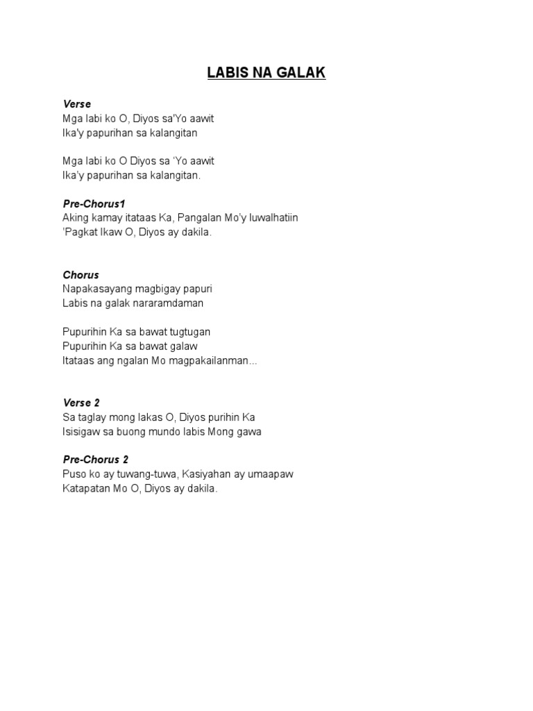 Labis Na Galak (Faithmusic Manila) | PDF
