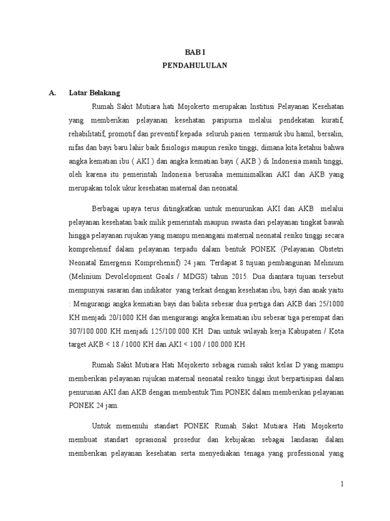 Pedoman Pelayanan Ponek | PDF