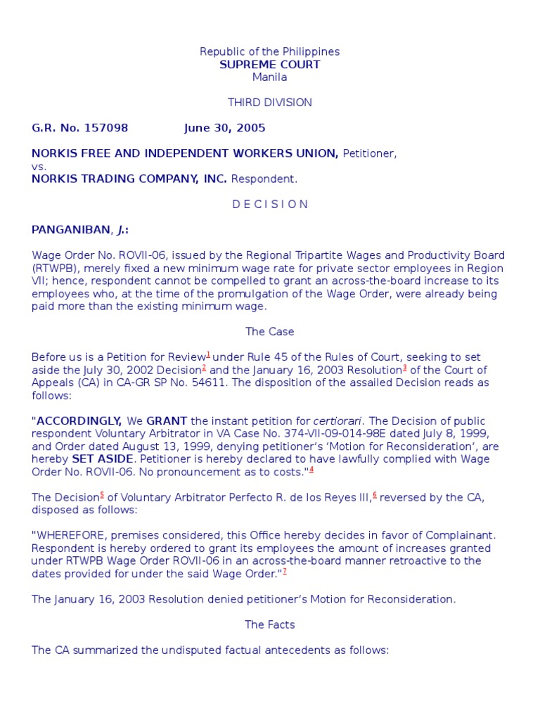 Labor Cases 1-6 82-90 | PDF | Employment | Minimum Wage