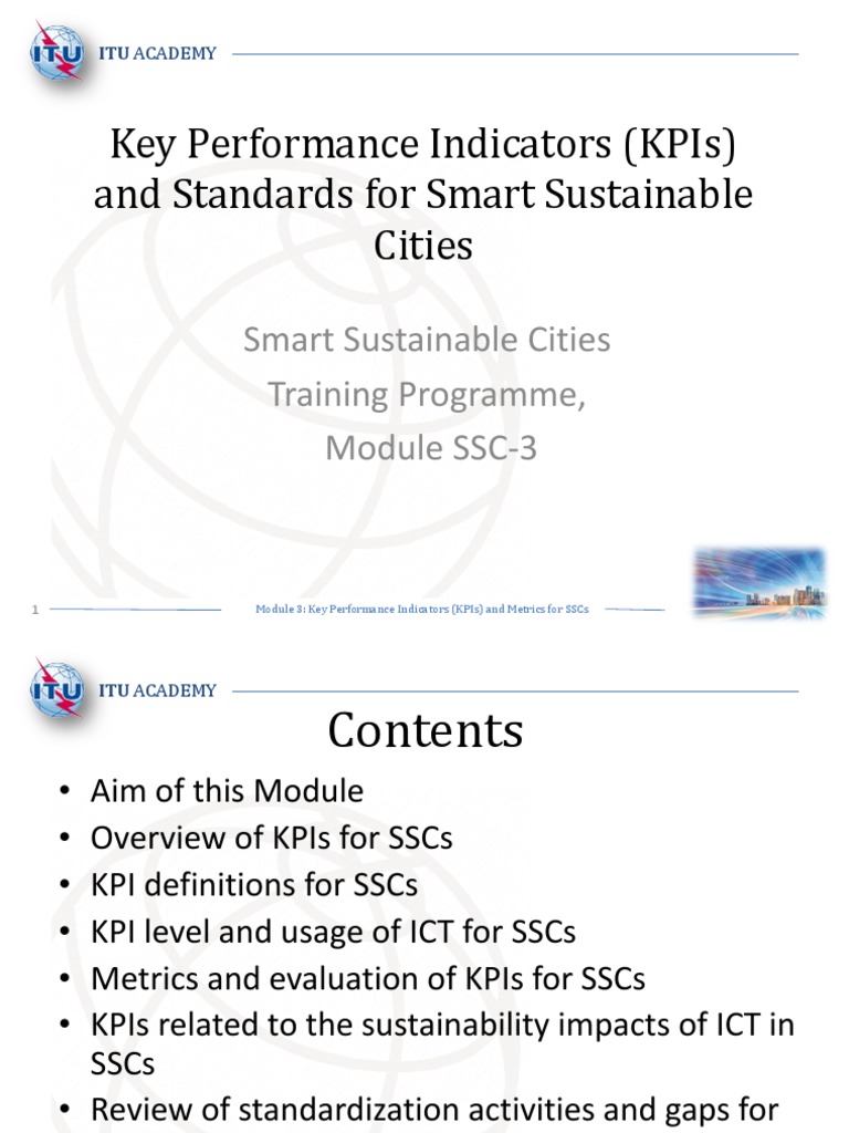 Module 3 Smart Sustainable Cities KPIs Draft H | PDF | Performance Indicator | Itu T