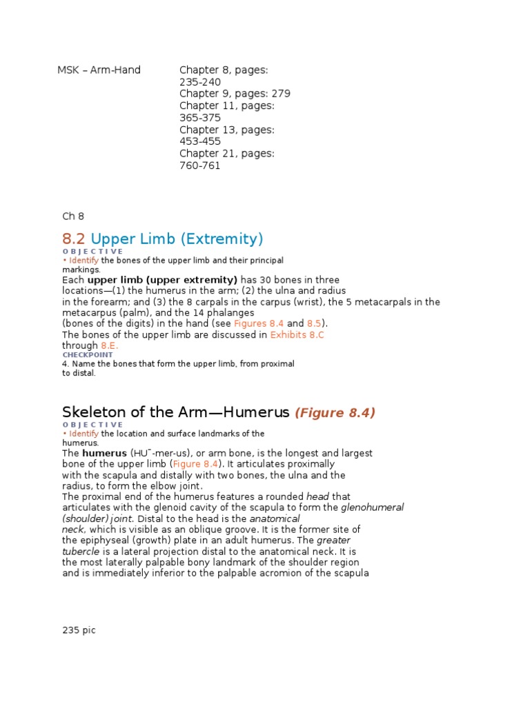 18 MSK Arm and Hand | PDF | Thumb | Elbow