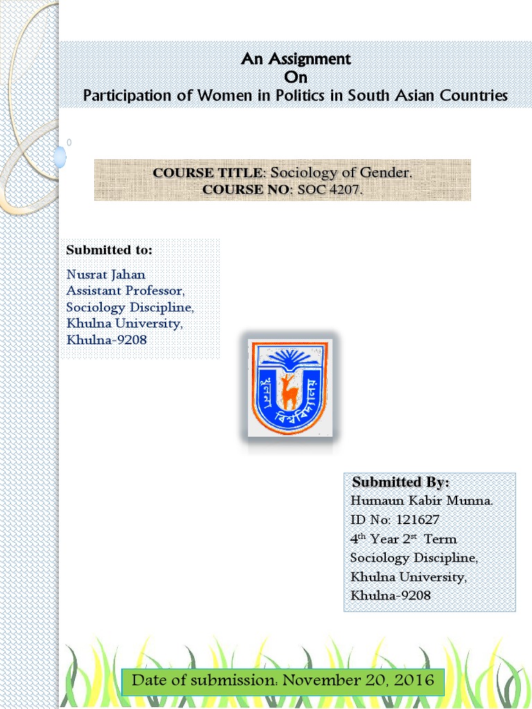 Participation of Women in South Asian Country | PDF | Indian ...