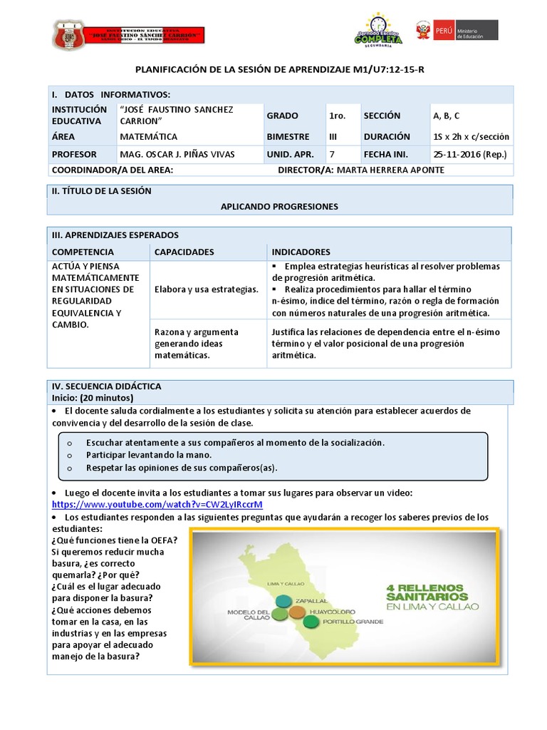 Mat1-U7-Sesion 12 R | PDF | Maestros | Residuos