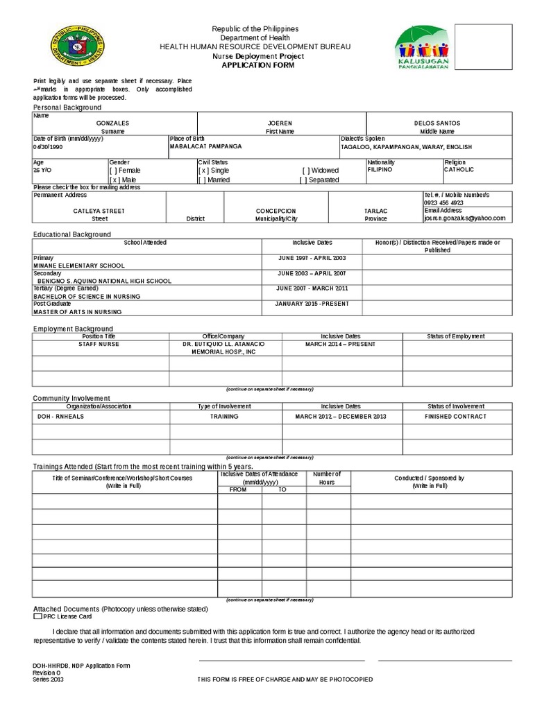 Nurse Deployment Project Application | PDF