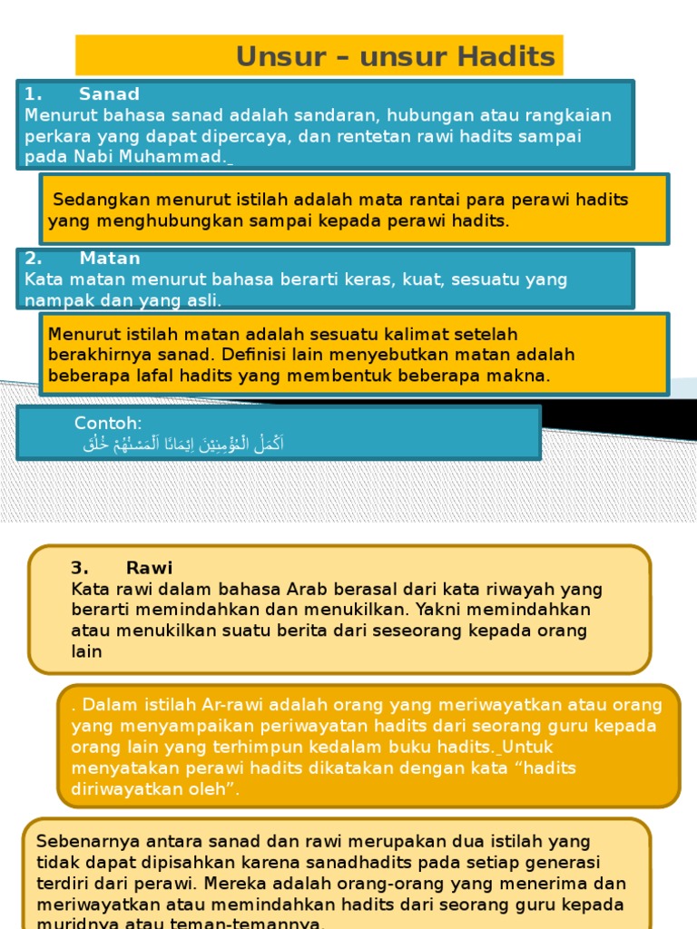 Unsur - Unsur Hadits | PDF