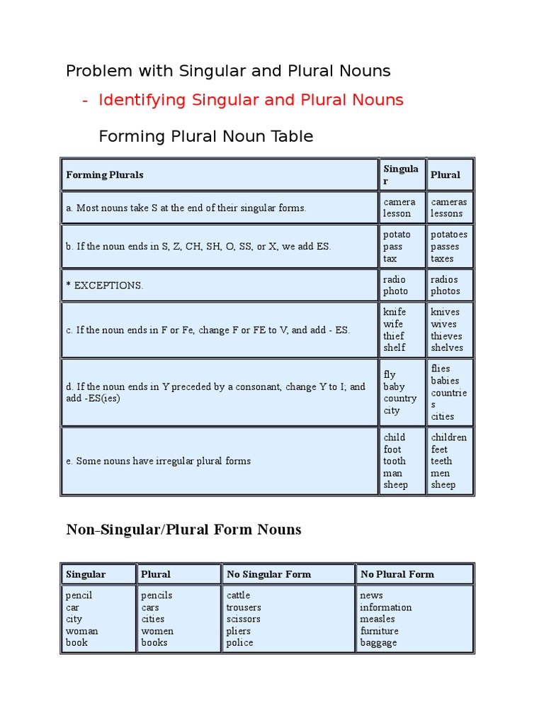 Problems With Nouns and Pronouns | PDF | Grammatical Number | Plural