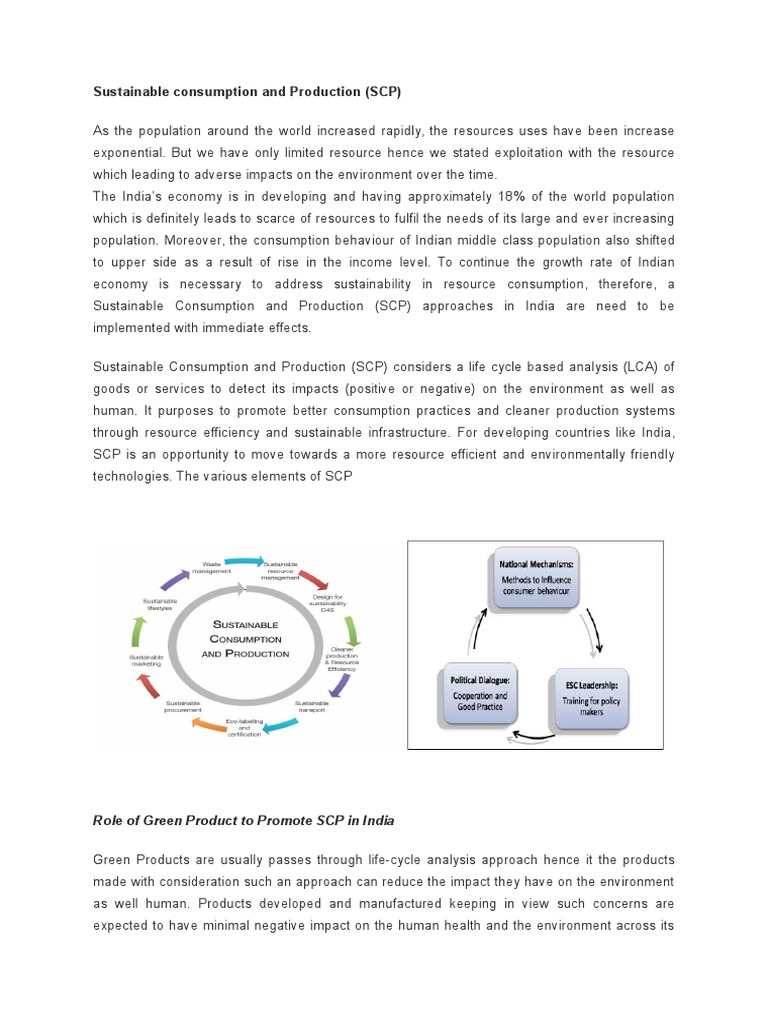 Sustainable Consumption and Production (SCP) : Role of Green Product To ...