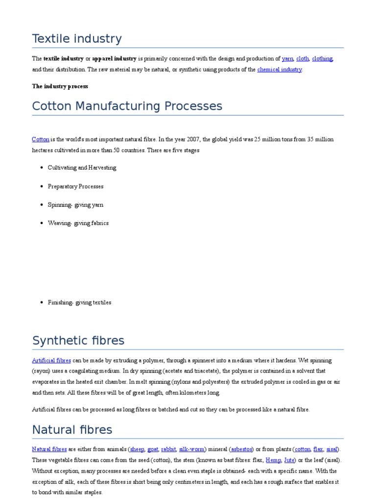 Textile Industry Ok | Download Free PDF | Textile Industry | Spinning ...