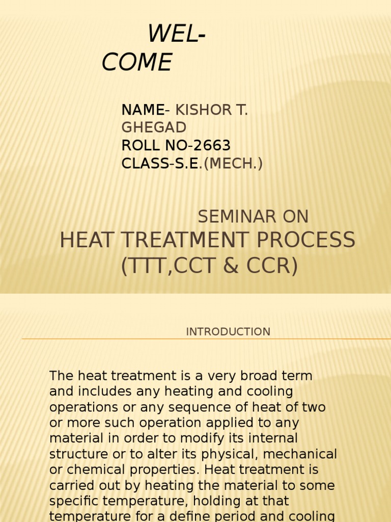 Wel-Come: Heat Treatment Process (TTT, CCT & CCR) | PDF | Heat Treating ...