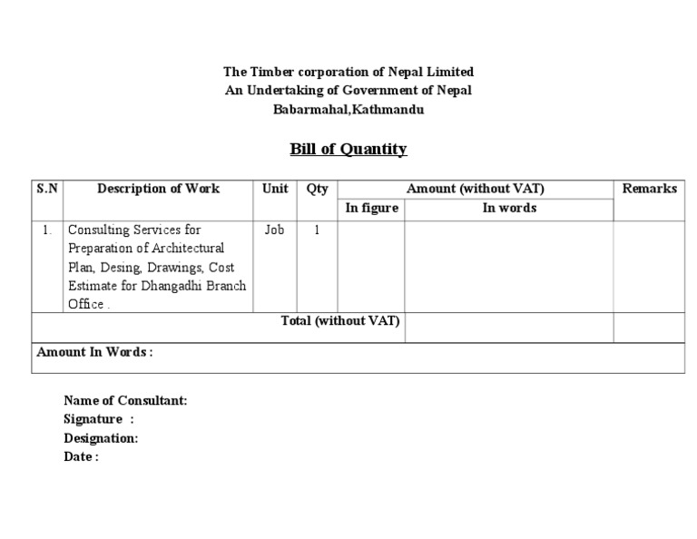 Bill of Qty | PDF | Business
