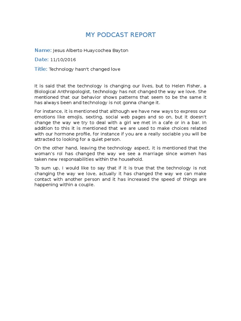 My Podcast Report | PDF