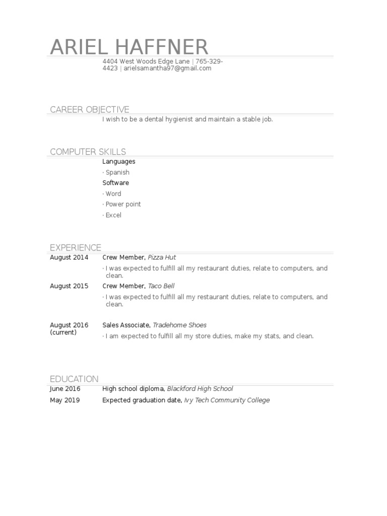 Ariel Haffner Resume | PDF