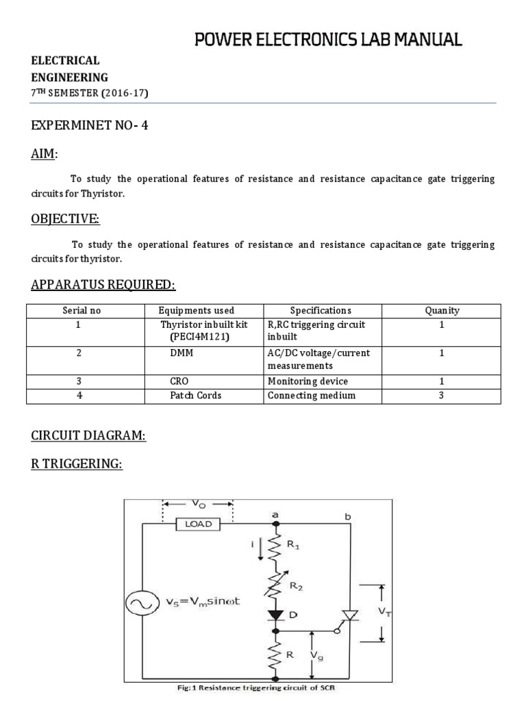 R RC Triggering of SCR | Capacitor | Electrical Network