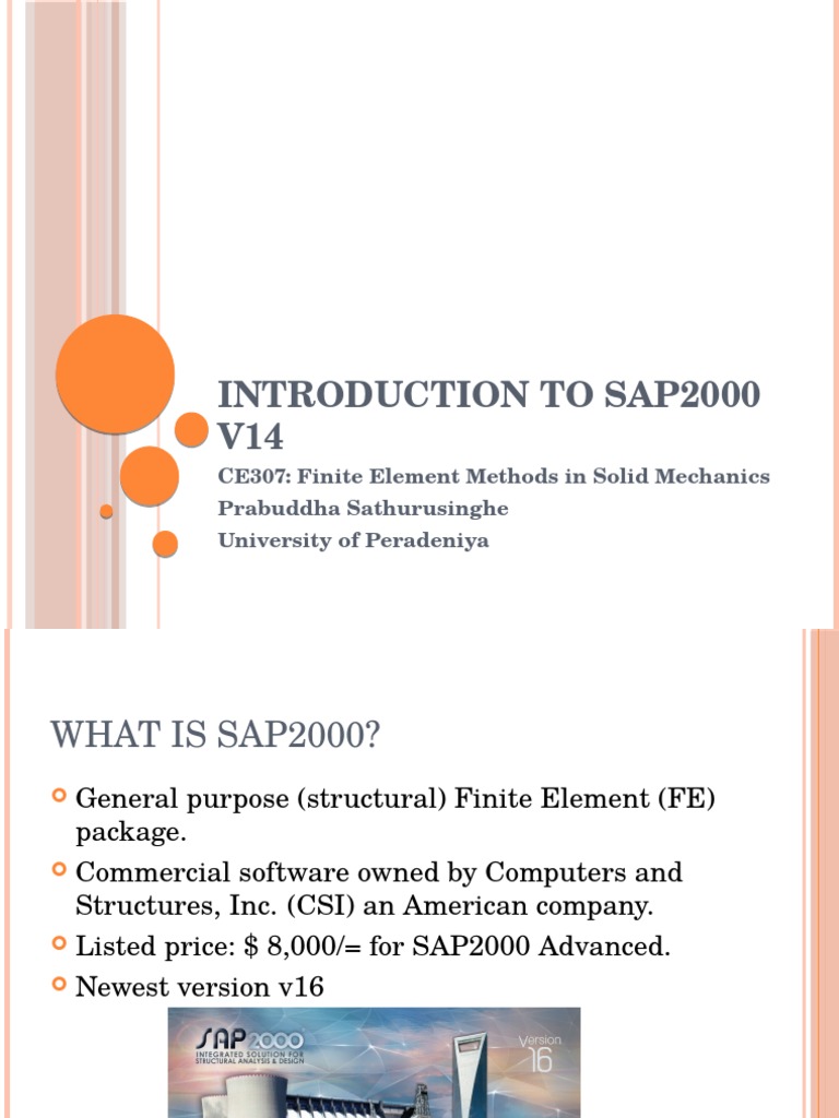 Introduction To SAP2000 v14 | PDF