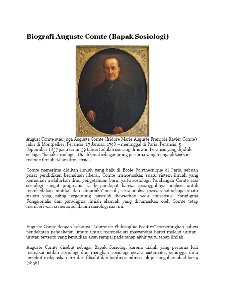 Biografi Auguste Comte | PDF