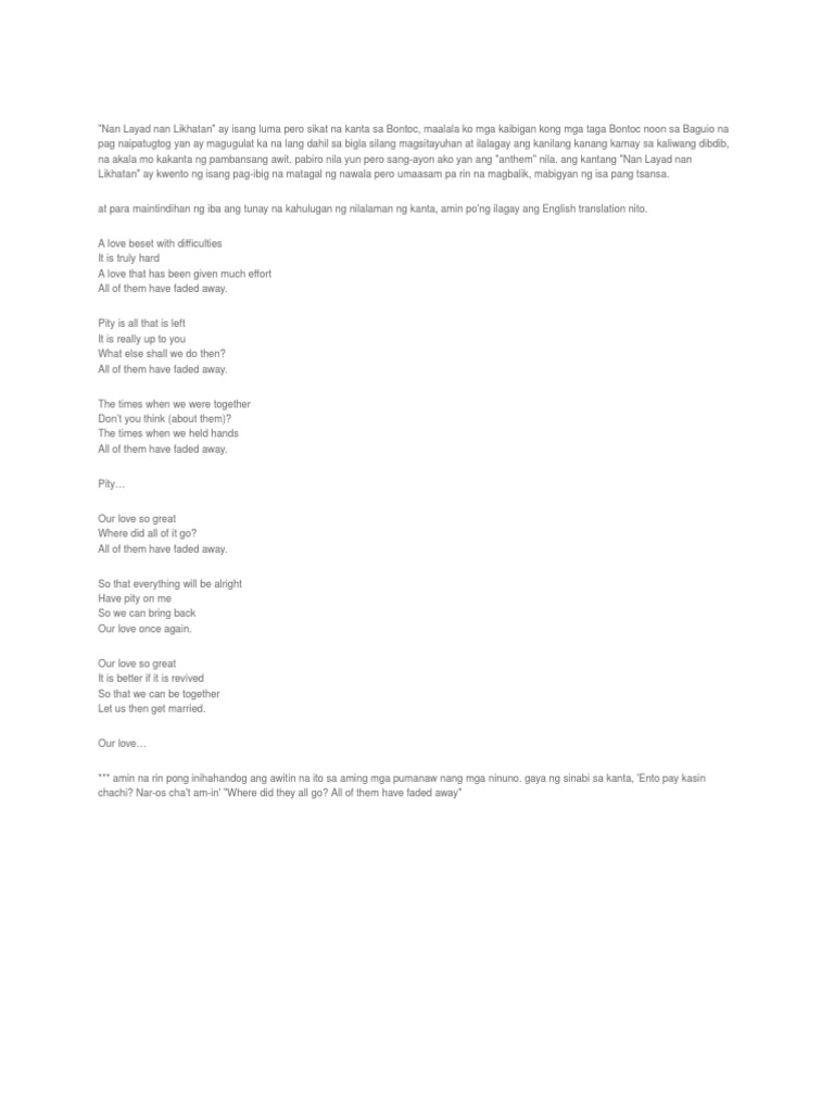 Nan Layad nan Likhatan: A Love Anthem | PDF