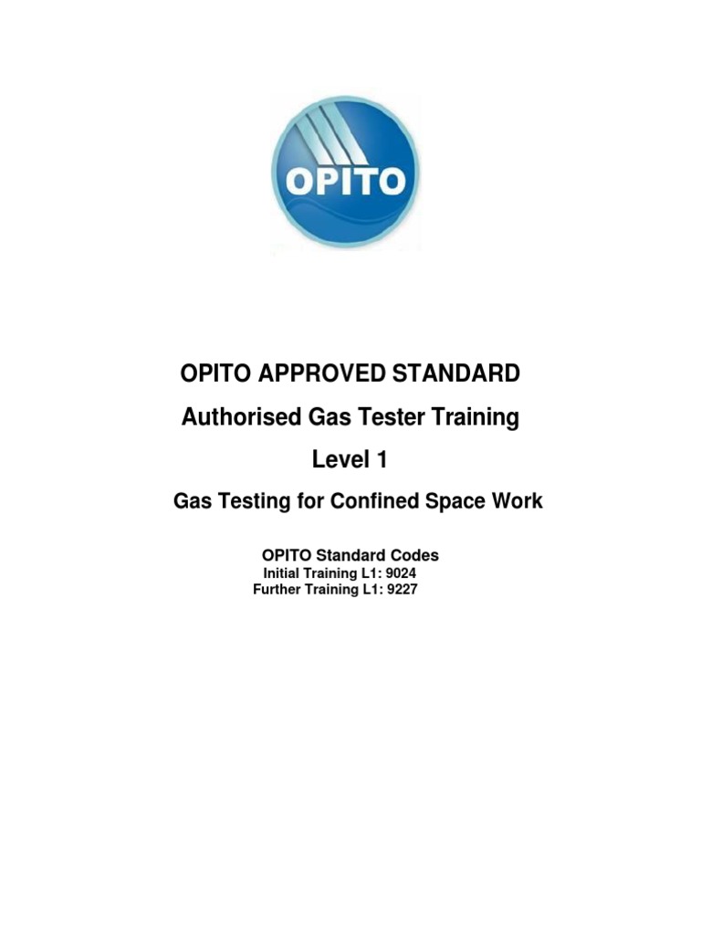 Authorised Gas Tester Training Level 1 Confined Space Pdf Gases