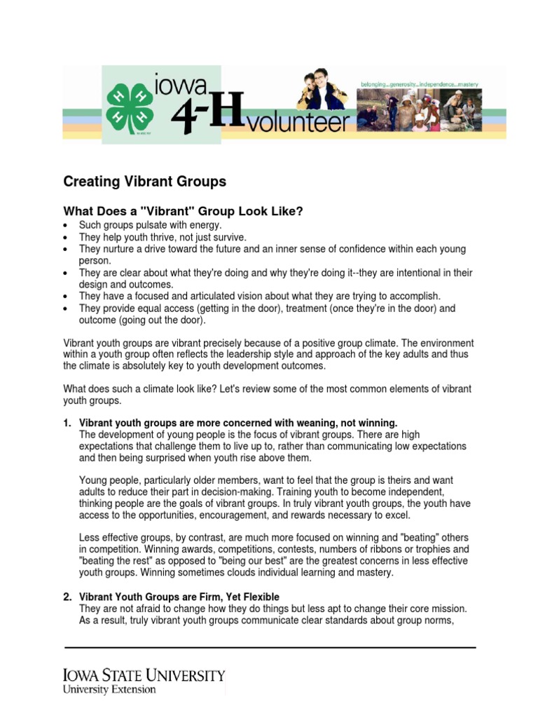Creating Vibrant Groups: What Does A "Vibrant" Group Look Like? | PDF ...