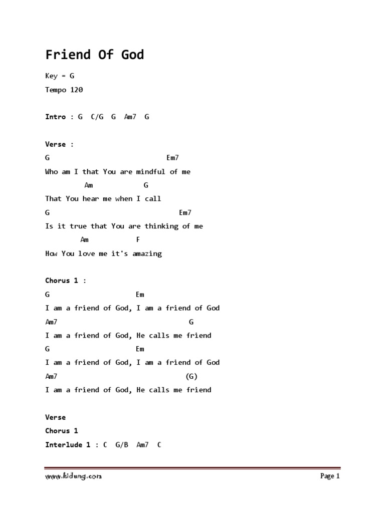 Friend of God Chords and Lyrics | PDF