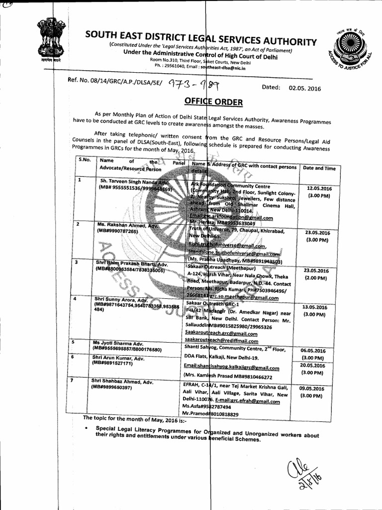 GRC Office Order For The Month of May 2016 | PDF | Virtue | Social ...