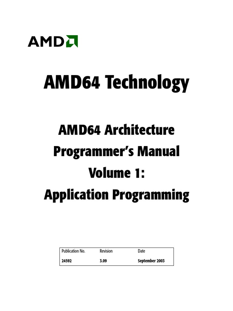 Amd x64 Architecture Volume 1 | PDF | 64 Bit Computing | Computer Programming