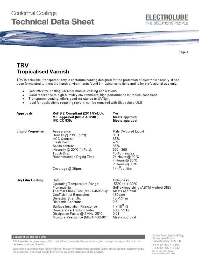 Tropicalised Varnish | PDF | Materials | Chemistry