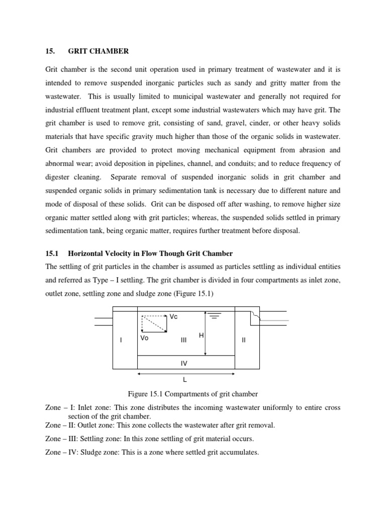 Grit Chamber Design and Function in Wastewater Treatment | PDF | Sewage ...