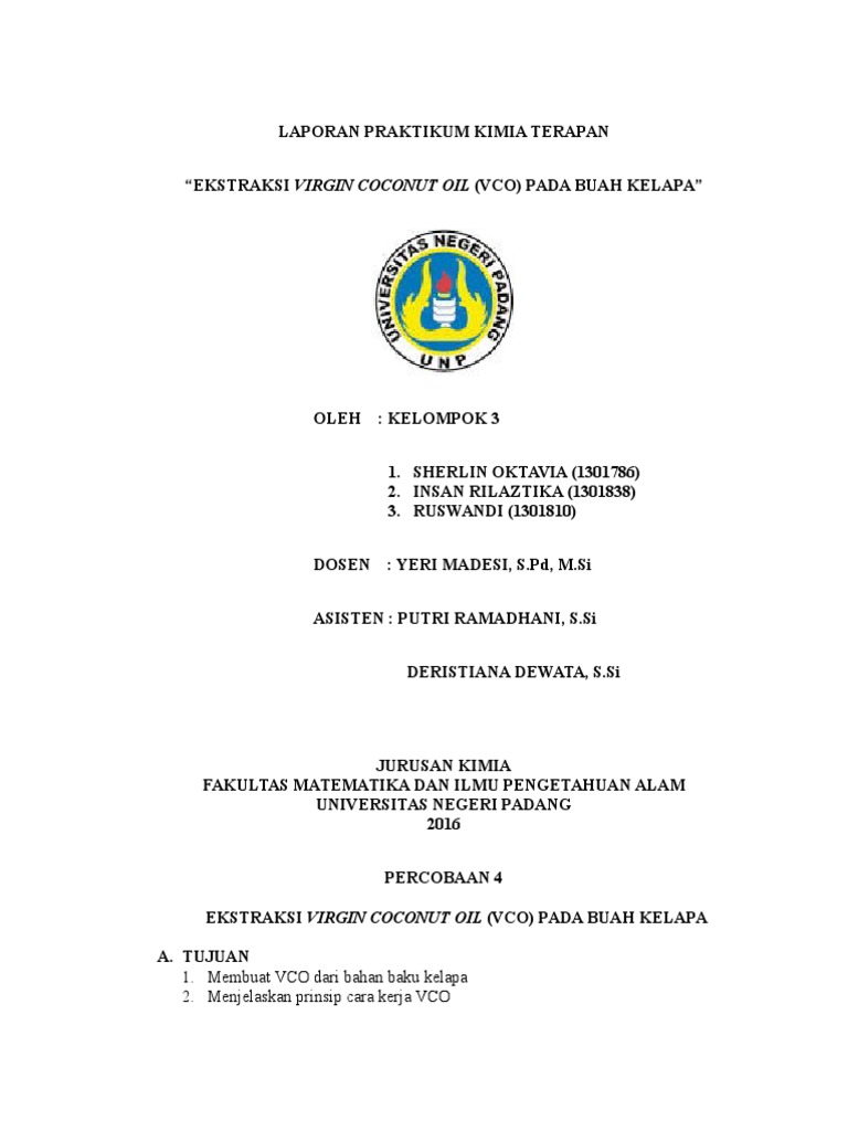 Laporan Vco KLP 3 | PDF