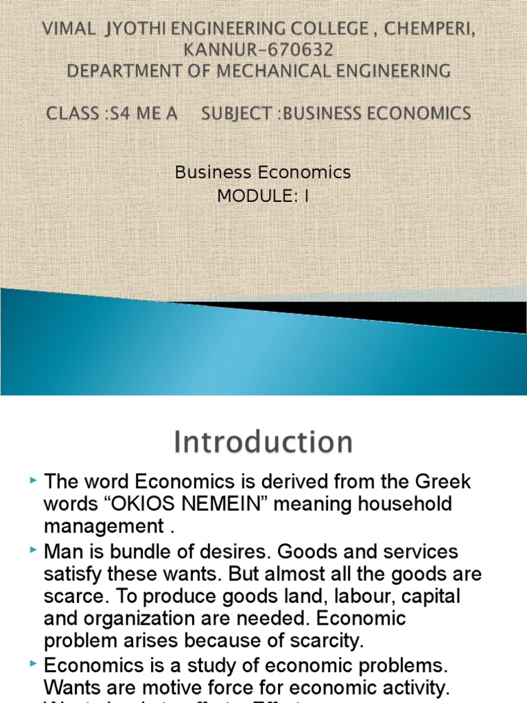 BBA Introduction to Business Economics and Fundamental Concepts ...