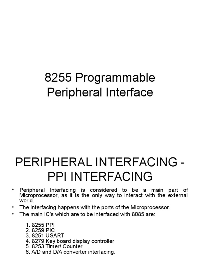 8255 Programmable Peripheral Interface | PDF | Digital Electronics ...