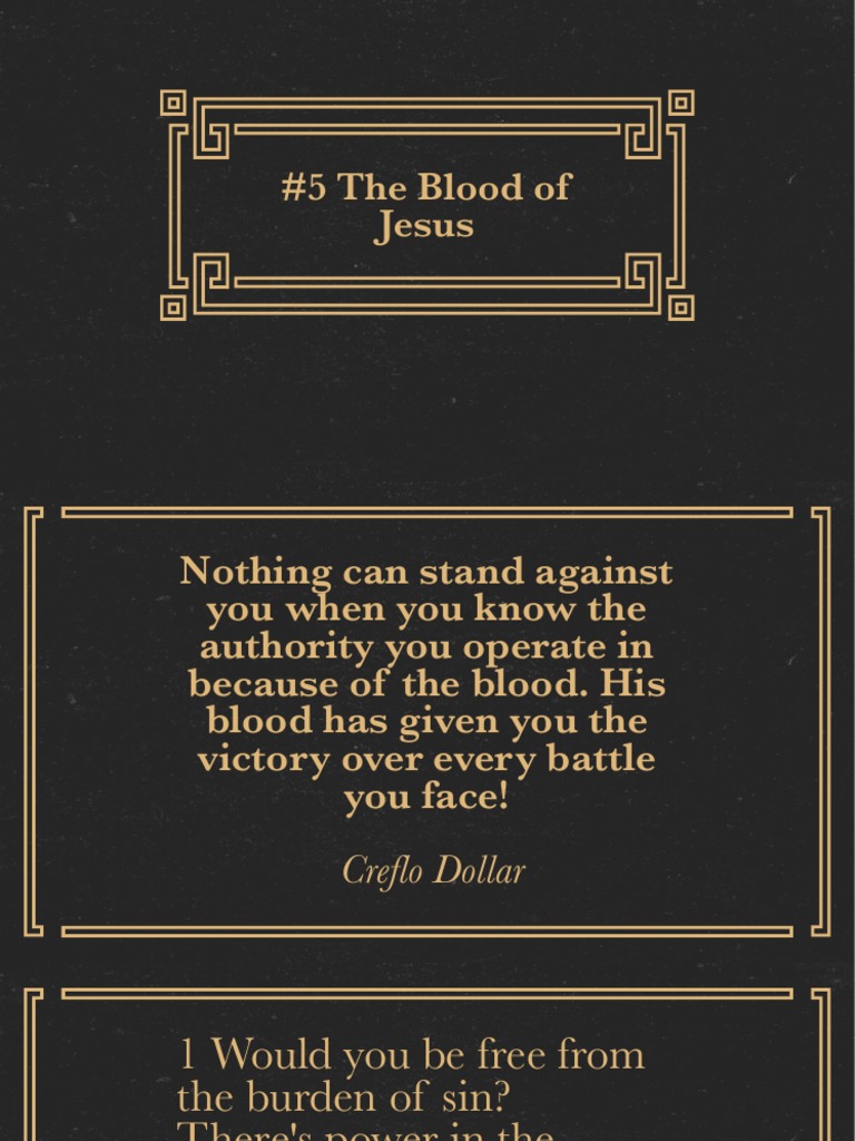 5 The Blood of Jesus | PDF | Atonement In Christianity | Sin