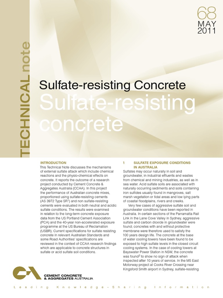 Sulfate Resisting Concrete | Concrete | Calcium