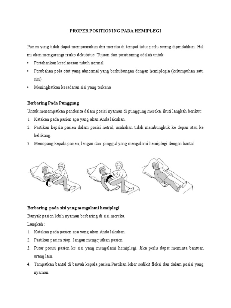 Proper Positioning Hemiplegia | PDF