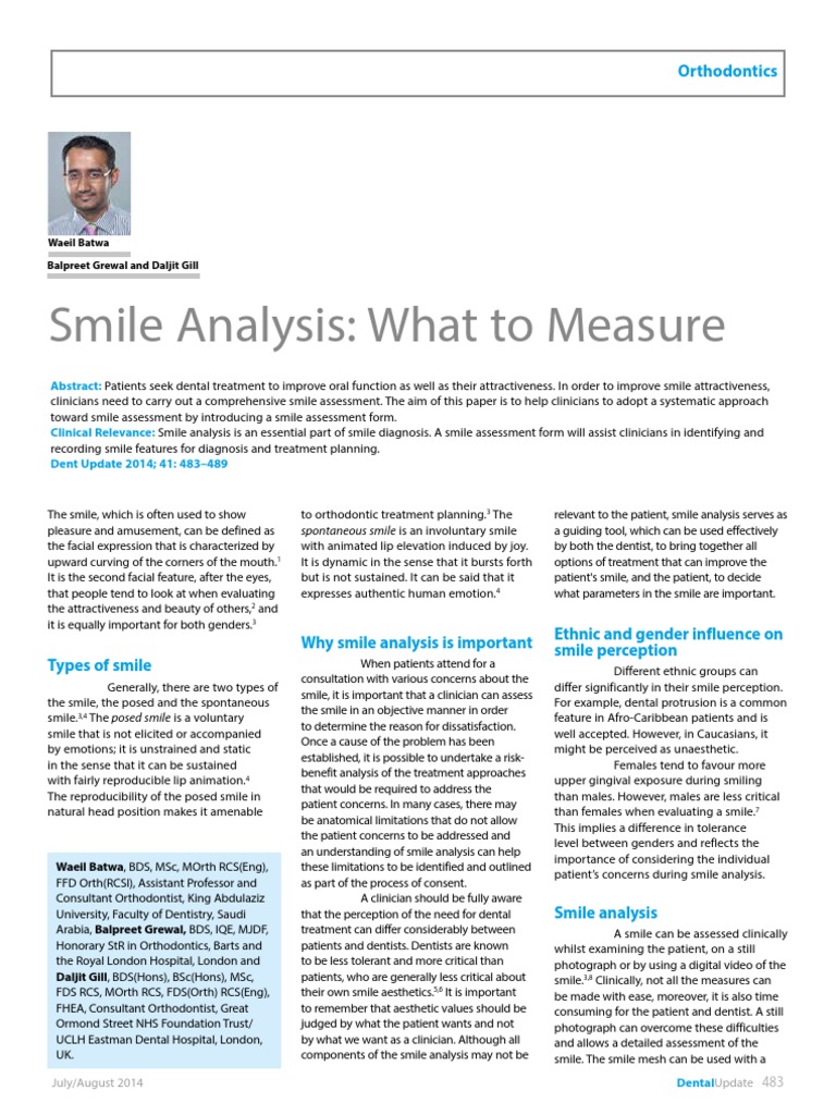Comprehensive Smile Assessment Guide | PDF | Tooth | Human Head And Neck