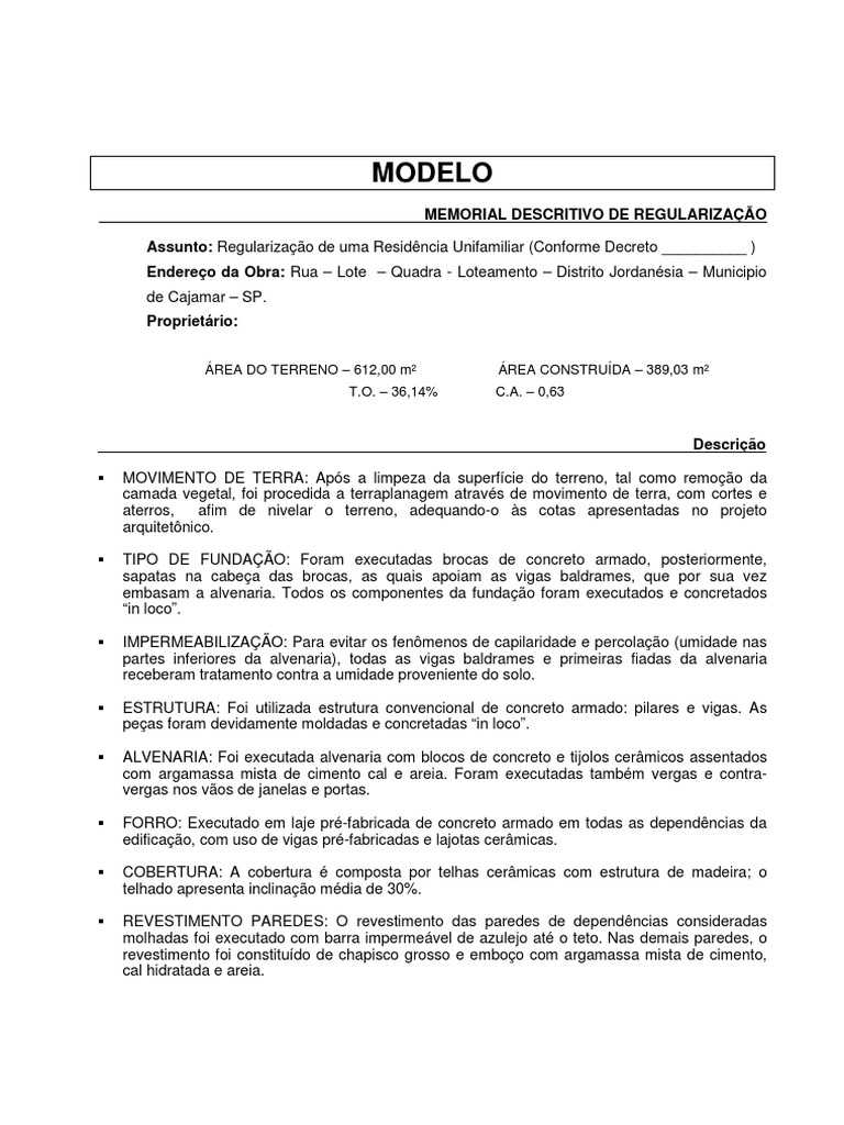 Microsoft Word - Modelo - Memorial Regulariza - 347 - 343o | PDF ...