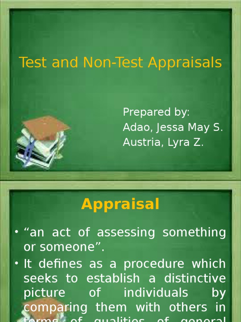 Test Ad Non-Test Appraisal by Ausria and Adao | PDF | Career & Growth ...