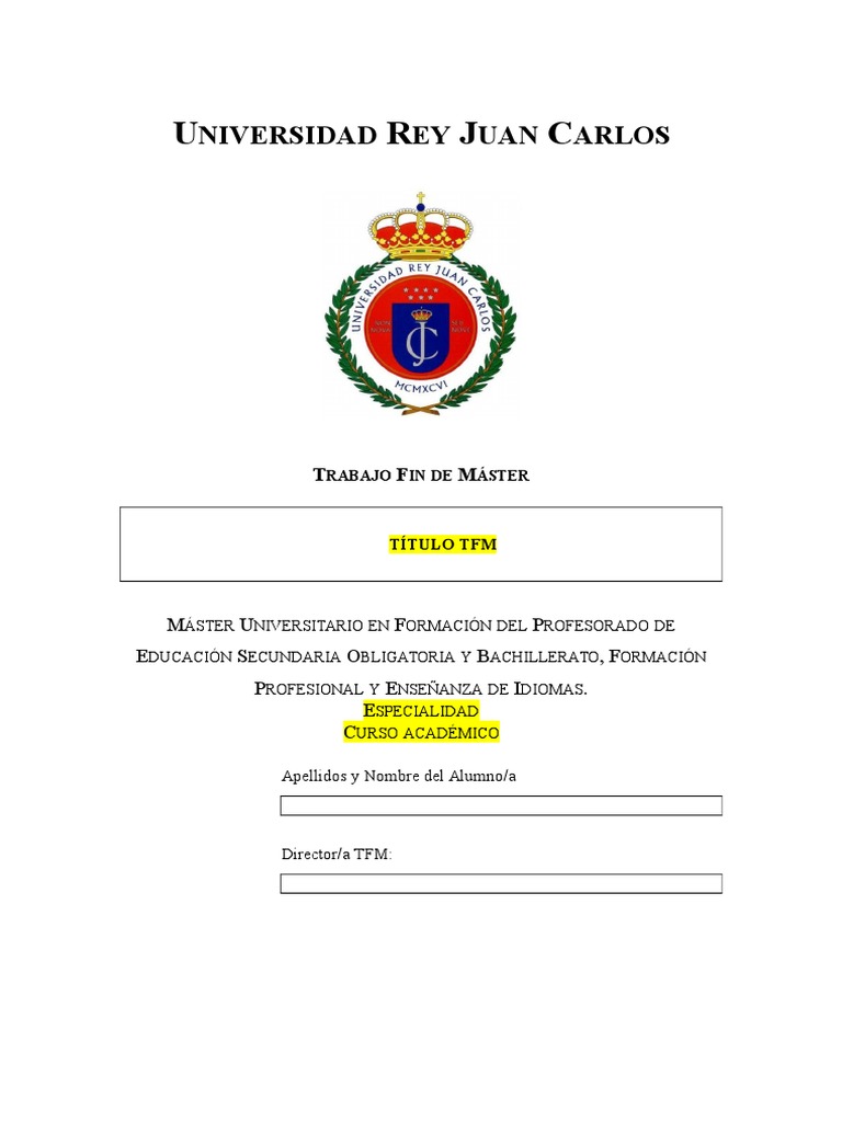 Plantilla TFM | PDF | Aprendizaje | Ciencia cognitiva