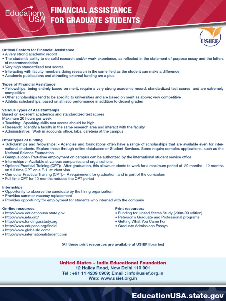 Funding For Graduate Studies | PDF | Graduate School | Internship