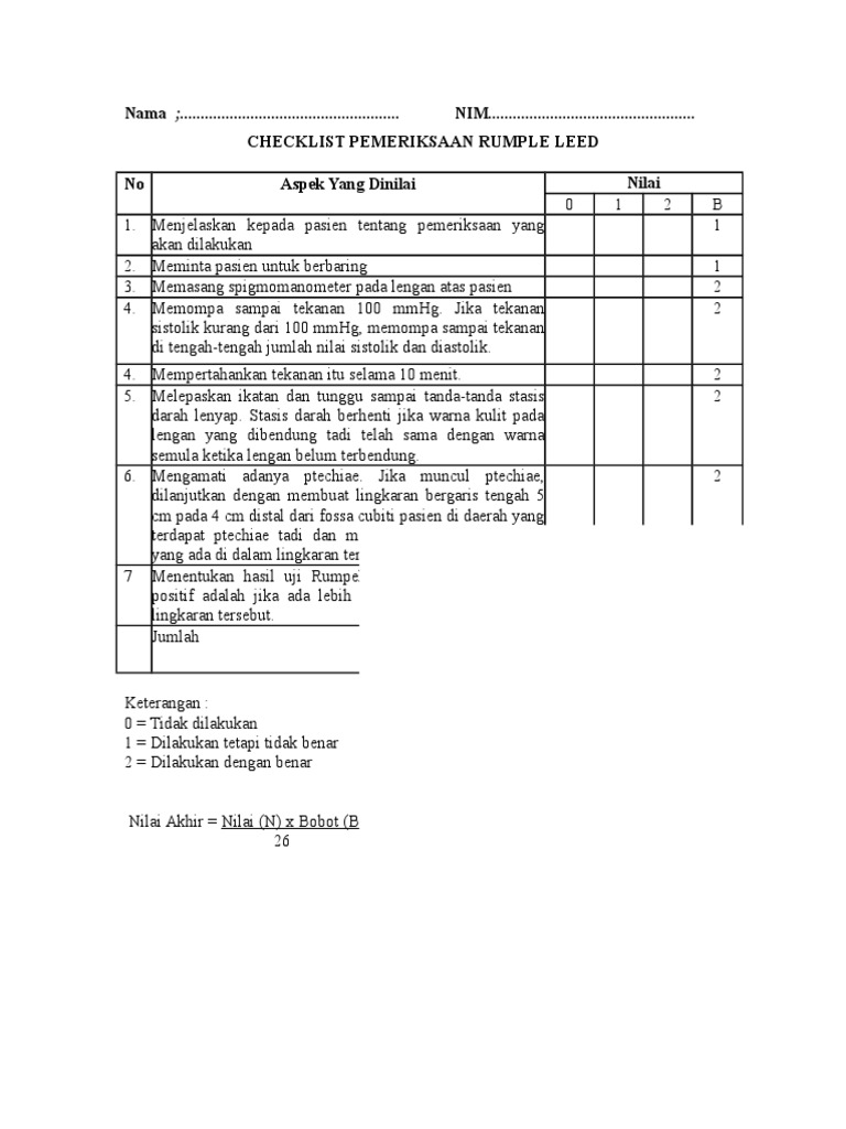 Checklist Rumpel Leed Osce 2010 | PDF