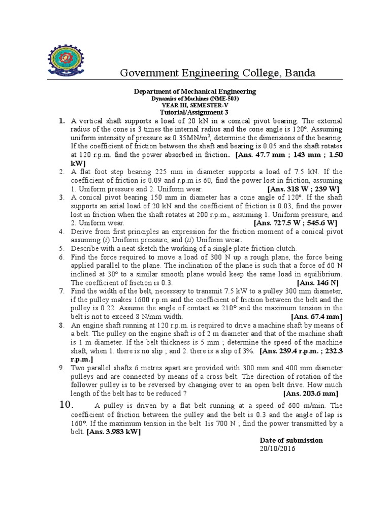 Assignment 3 Kom | PDF | Belt (Mechanical) | Manufactured Goods
